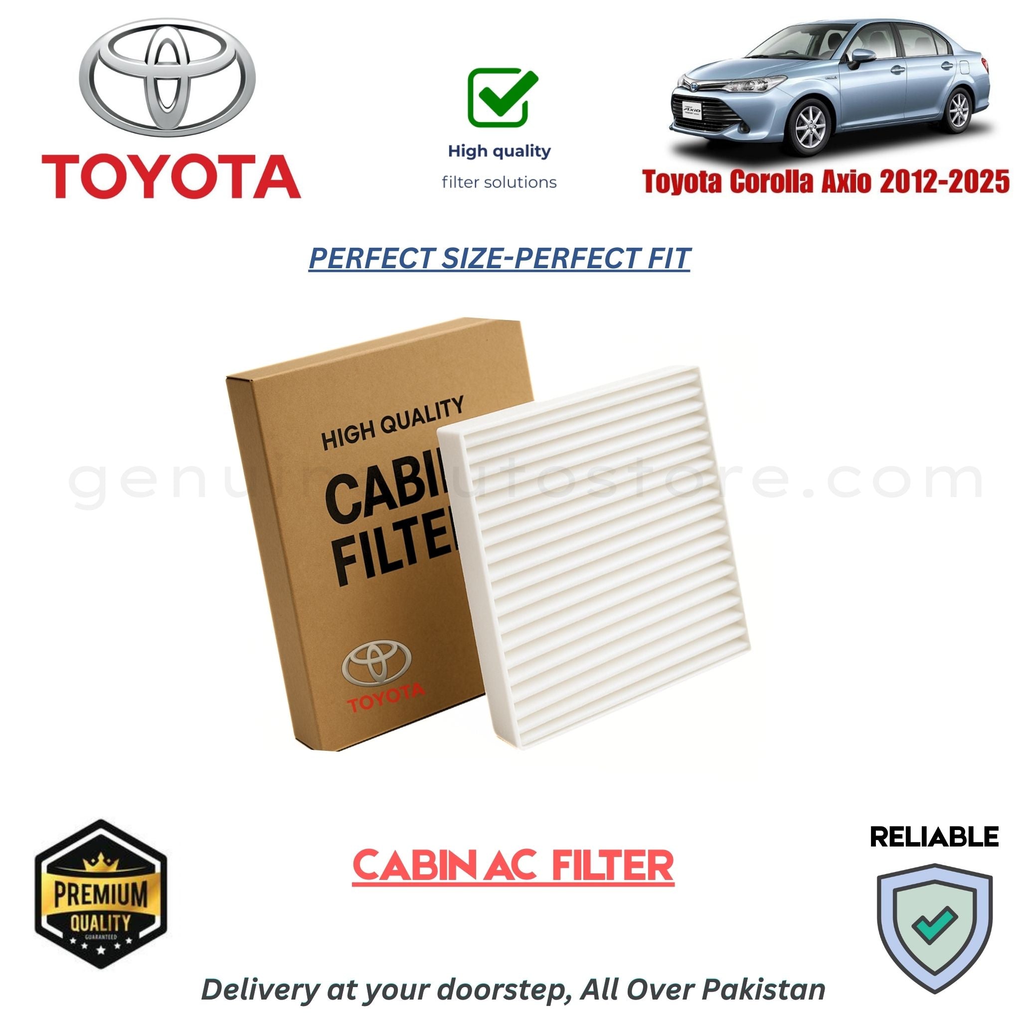 Buy Premium Cabin Ac Filter for Toyota Corolla Axio 2012-2025- Pakistan ...